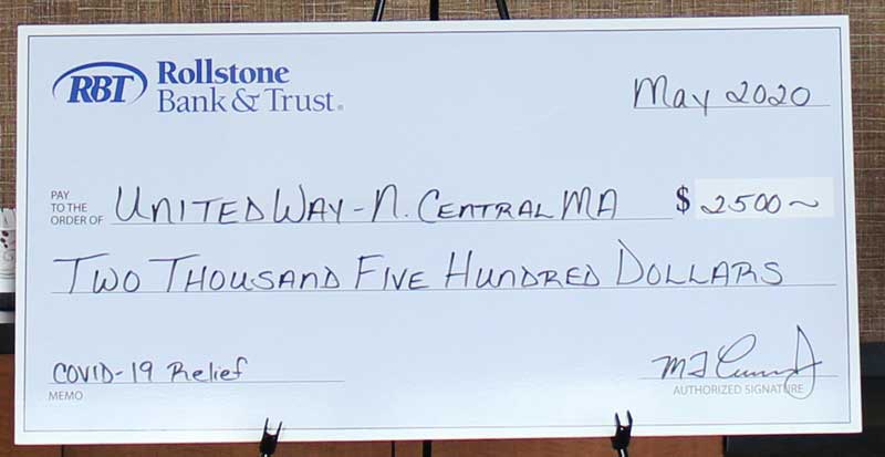 Rollstone Bank & Trust donates $29,000 for COVID-19...