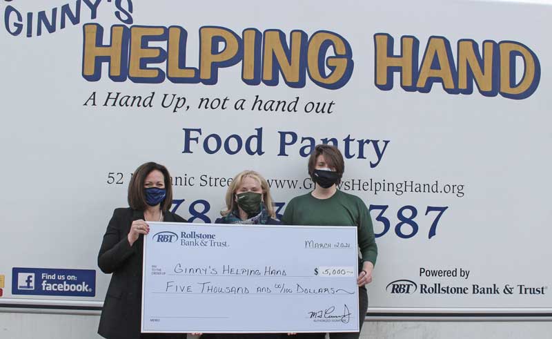 Rollstone Bank & Trust donates $5,000 to Ginny's Helping...