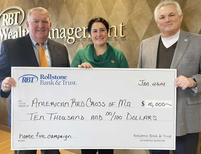 Rollstone Bank & Trust donates $10,000 to American Red...